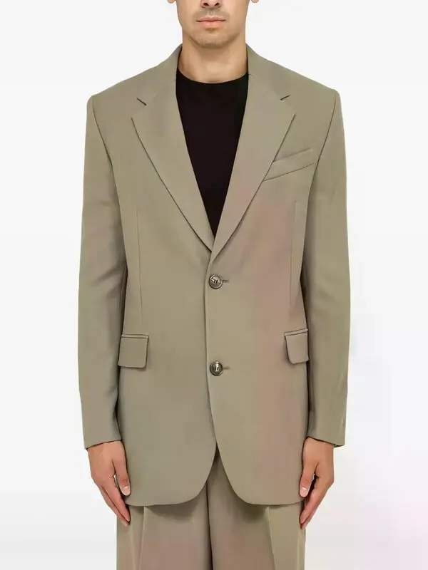 AMI Paris Single-breasted Virgin-wool Blazer - Neutrals