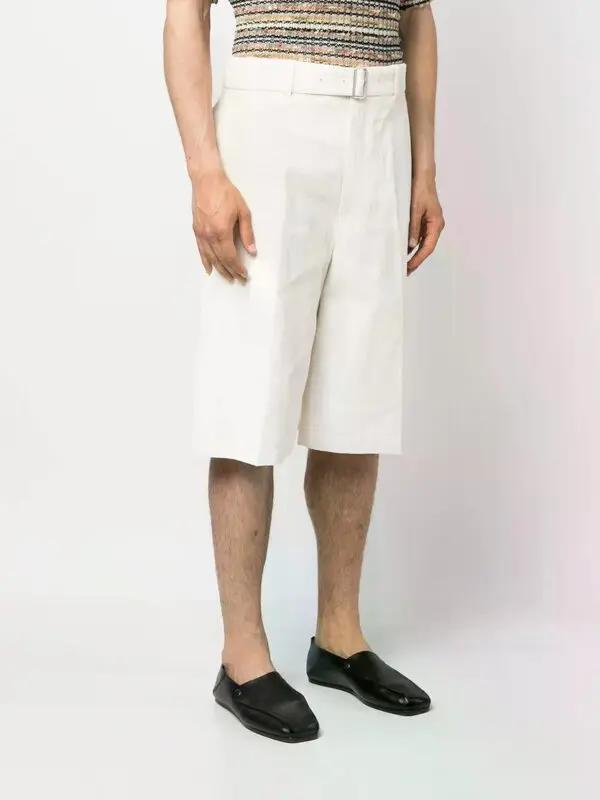 JIL SANDER Flared Linen Bermuda Shorts