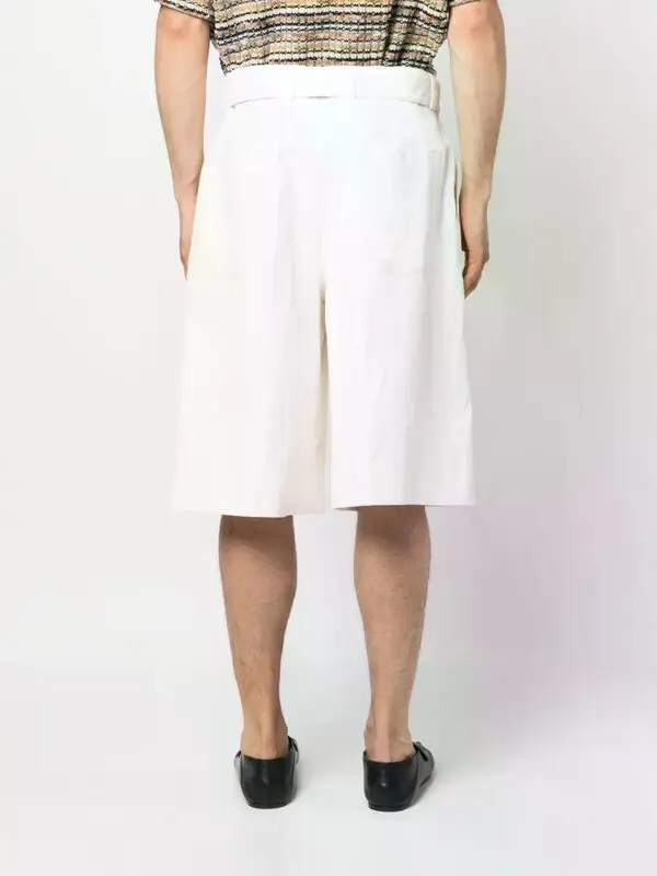 JIL SANDER Flared Linen Bermuda Shorts