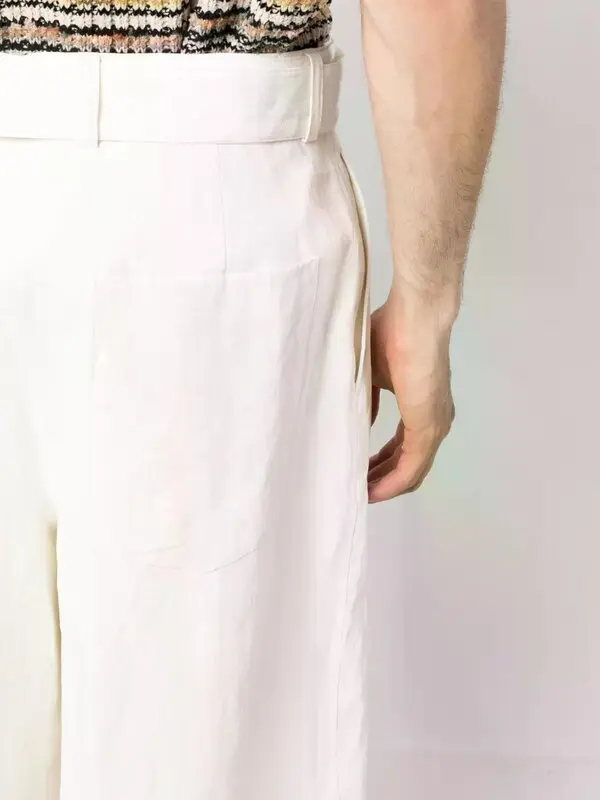 JIL SANDER Flared Linen Bermuda Shorts
