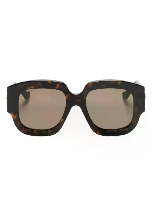 Gucci Double G Square-frame Sunglasses - Brown