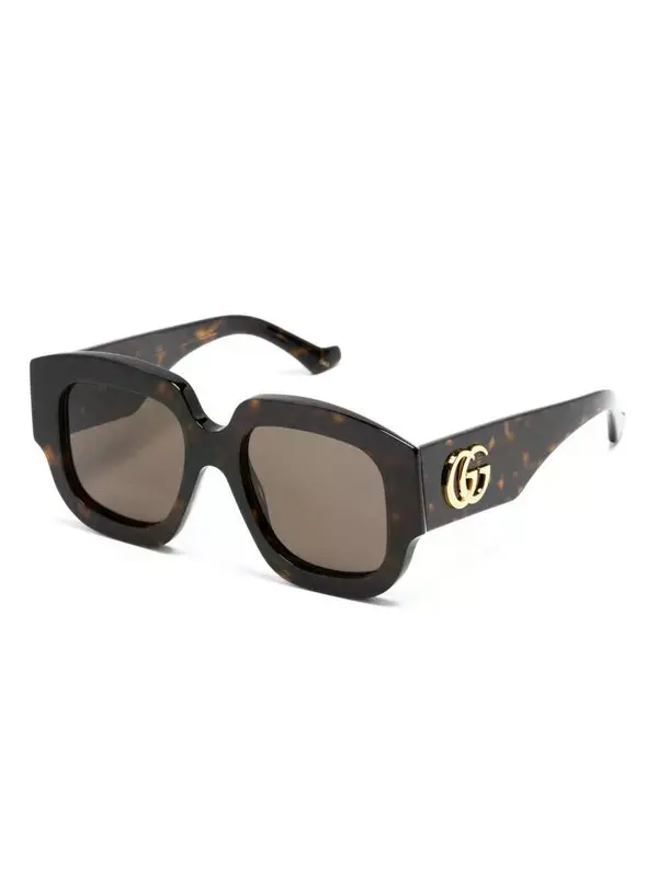 Gucci Double G Square-frame Sunglasses - Brown