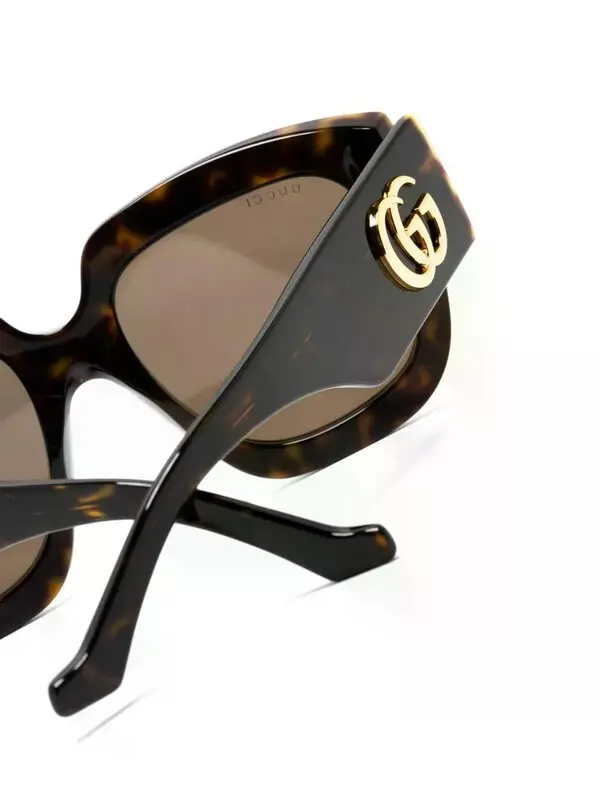 Gucci Double G Square-frame Sunglasses - Brown
