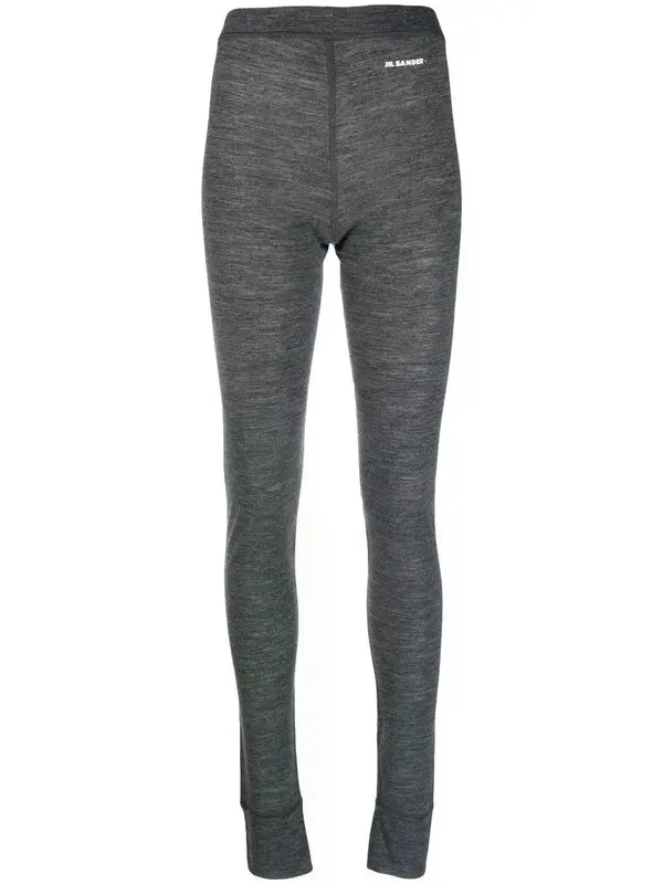JIL SANDER Melange Effect Leggings - Grey