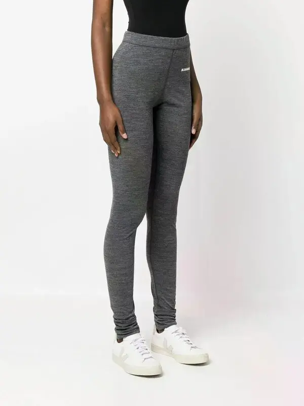 JIL SANDER Melange Effect Leggings - Grey