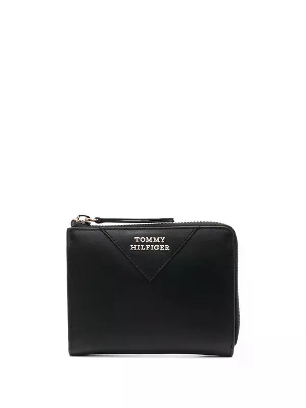 Tommy Hilfiger Medium Logo-lettering Leather Wallet - Black