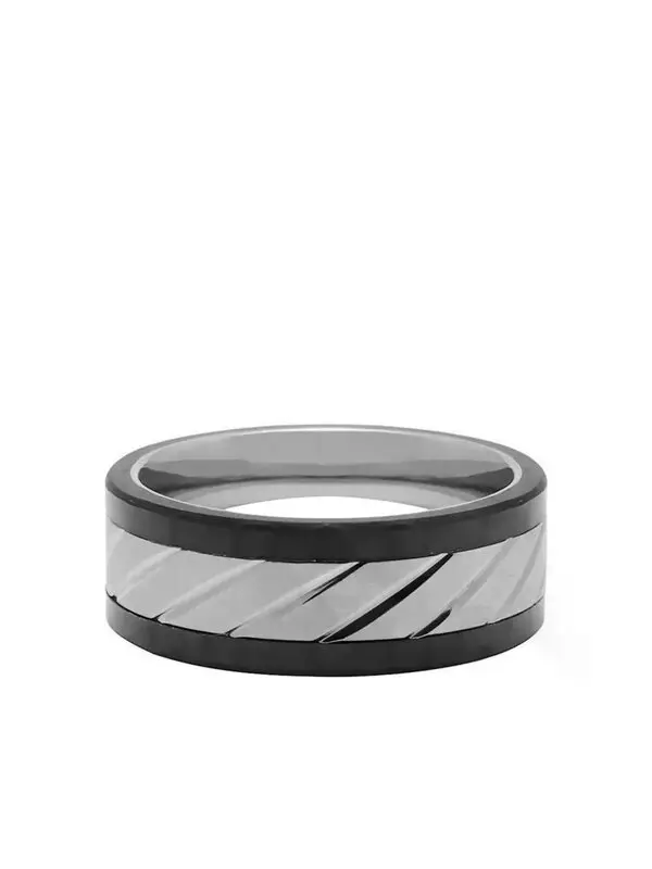 NIALAYA JEWELRY Engraved Band Ring - Silver