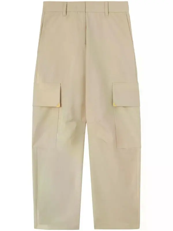 Palm Angels Wide Leg Cotton Cargo Trousers