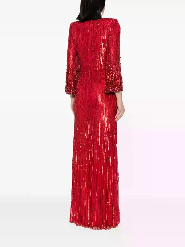 Jenny Packham Cosmos Sequin-embellished Gown - Red