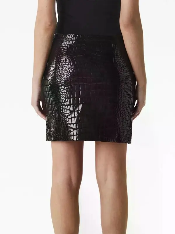 TOM FORD Embossed Crocodile-effect Leather Mini Skirt