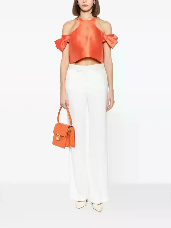 GEMY MAALOUF Cold-shoulder Cropped Top
