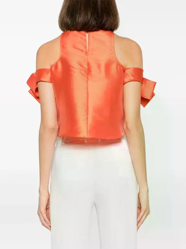 GEMY MAALOUF Cold-shoulder Cropped Top