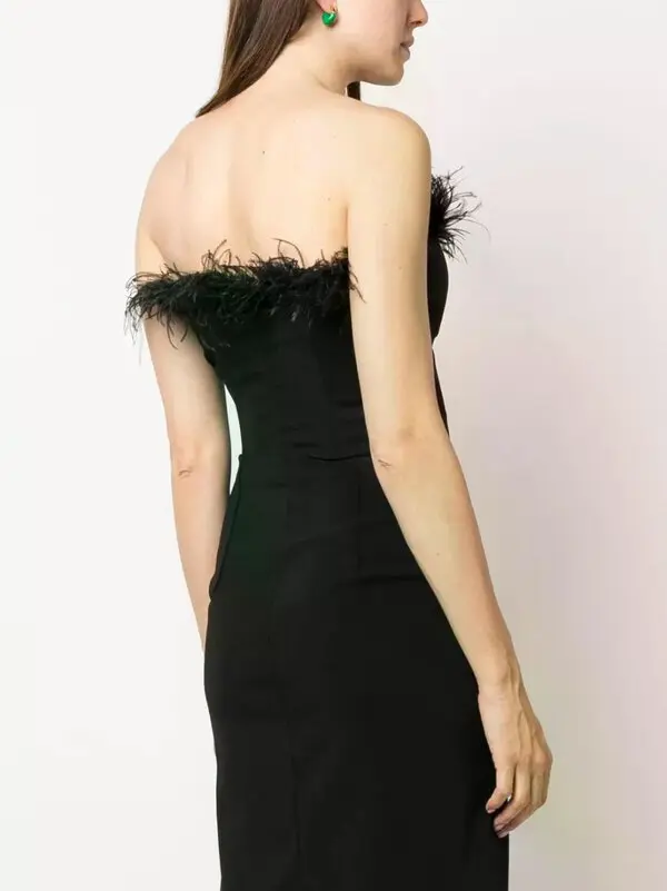 Patrizia Pepe Feather-detailing Strapless Top