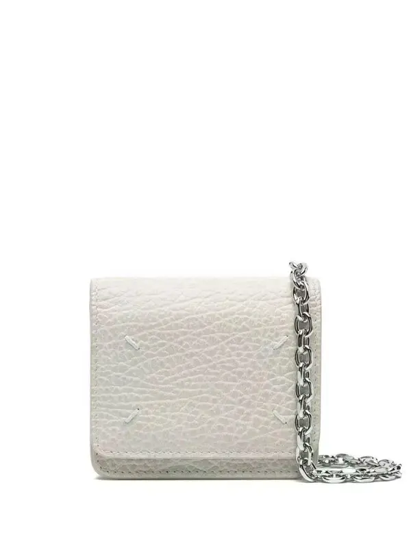 MAISON MARGIELA Four Stitches Leather Chain Wallet - Grey
