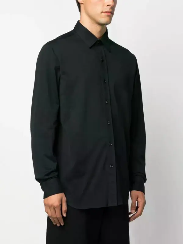 Brioni Spread-collar Cotton Shirt - Black