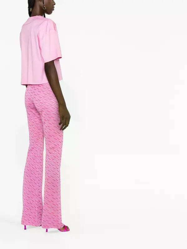 Versace La Greca Jacquard Flared Trousers
