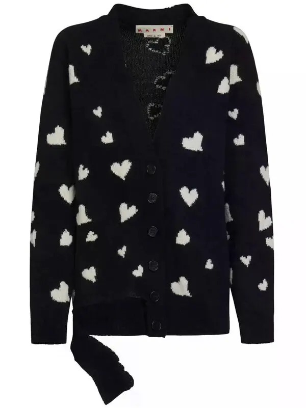Marni Bunch Of Hearts Alpaca-wool Cardigan