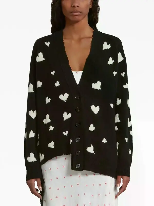 Marni Bunch Of Hearts Alpaca-wool Cardigan