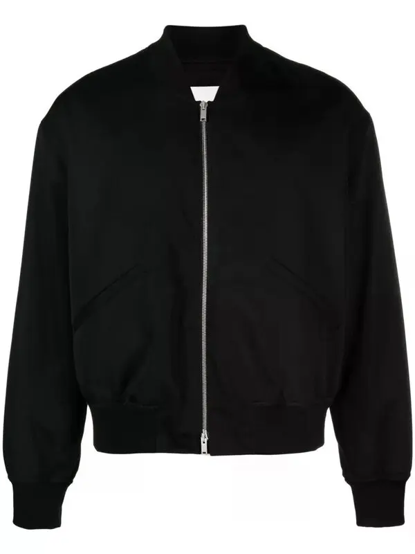 JIL SANDER Zip-up Wool Bomber Jacket
