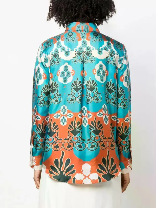 PAULA Patterned Jacquard Silk Shirt