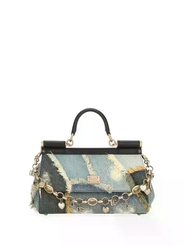 Dolce & Gabbana Medium Sicily Denim Patchwork Crossbody Bag