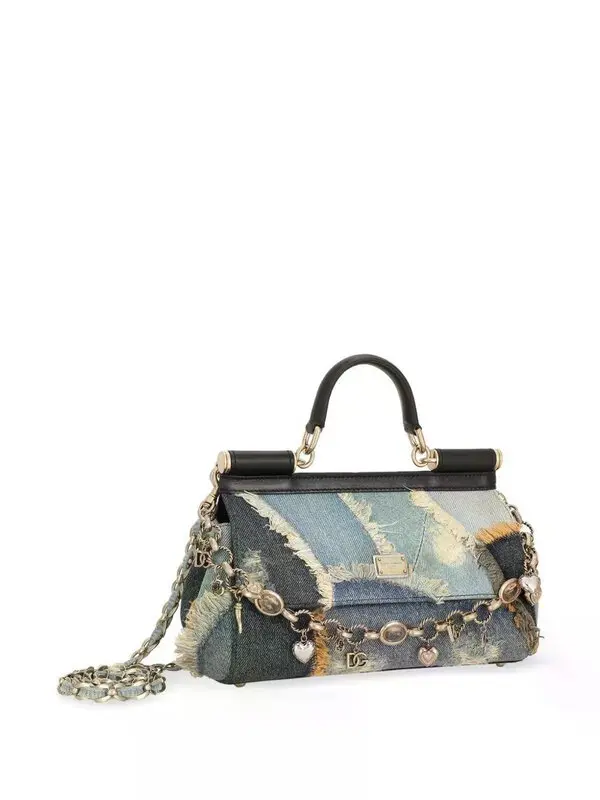 Dolce & Gabbana Medium Sicily Denim Patchwork Crossbody Bag