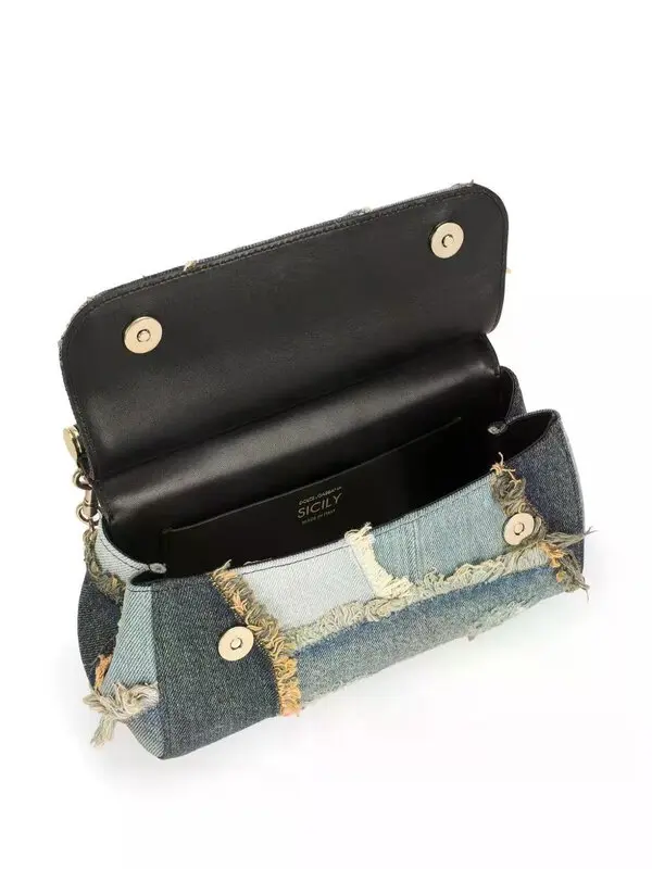 Dolce & Gabbana Medium Sicily Denim Patchwork Crossbody Bag