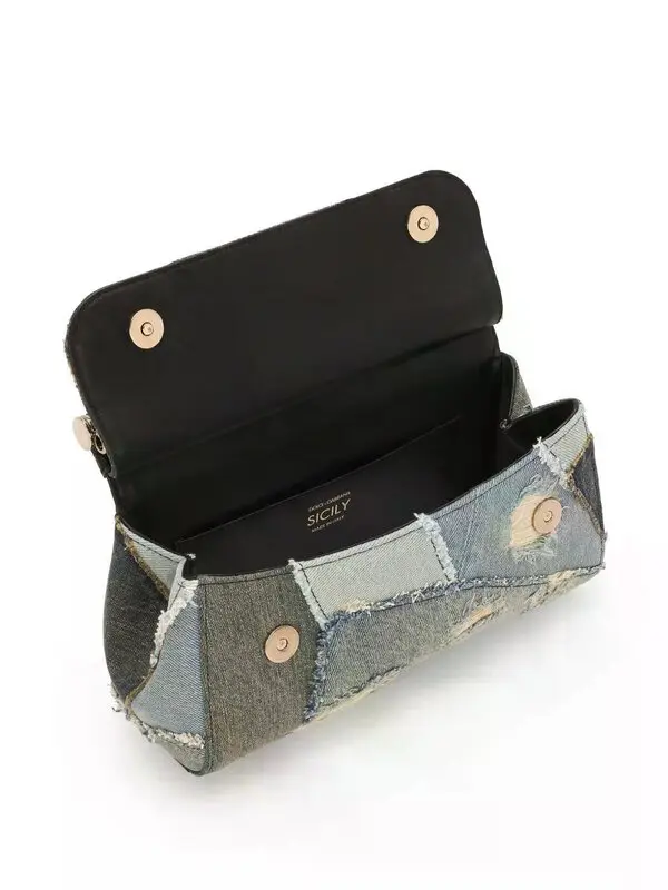 Dolce & Gabbana Medium Sicily Denim Patchwork Crossbody Bag