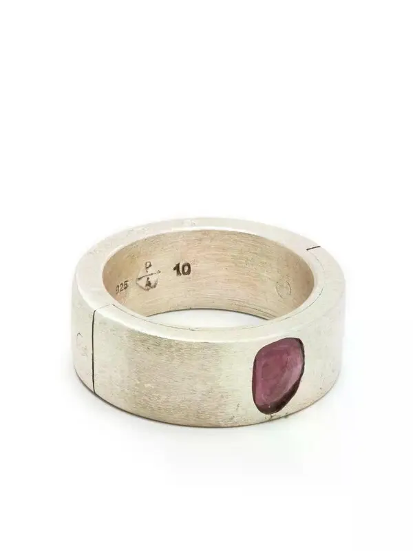 PARTS OF FOUR Sistema Single Ruby Slice Ring - Silver