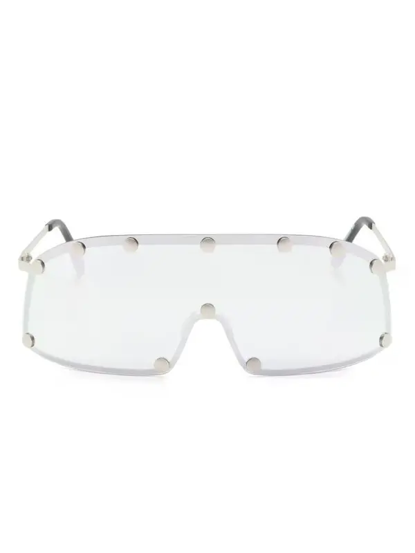 Rick Owens Shielding Stud-embellished Sunglasses - Silver