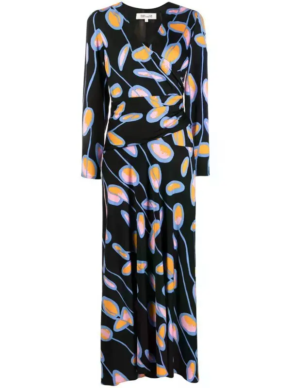 Diane Von Furstenberg Landira Floral-print Maxi Dress - Black