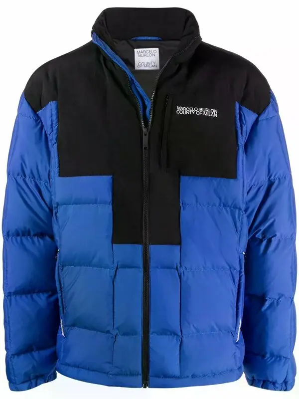 COUNTY OF MILAN Quilted Cross Motif Jacket - Blue