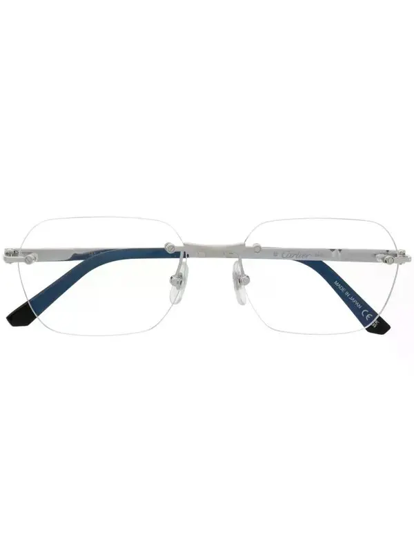 Cartier Logo-engraved Frameless Glasses - Silver