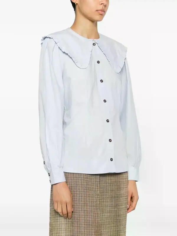 GANNI Puritan-collar Cotton Shirt