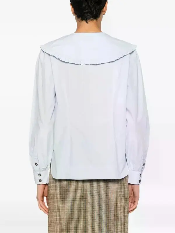 GANNI Puritan-collar Cotton Shirt