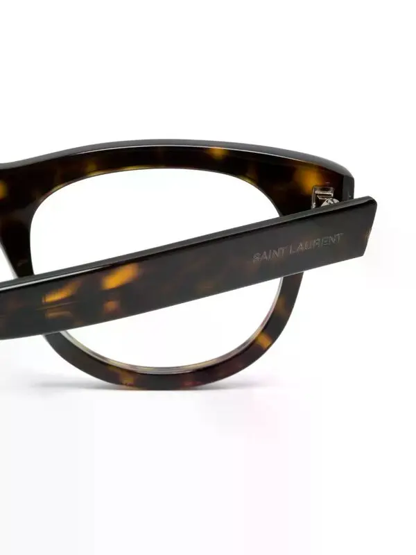 Saint Laurent Tortoiseshell-effect Round-frame Glasses