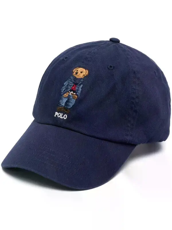 Polo Ralph Lauren Polo Bear-embroidered Cotton Cap - Blue