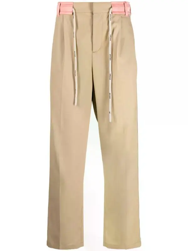 Palm Angels Drawstring-waist Straight-leg Trousers
