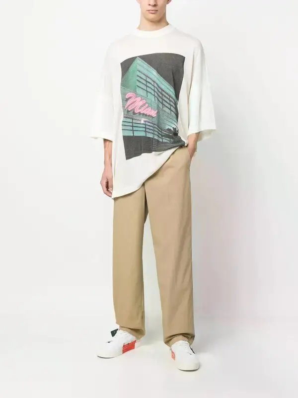 Palm Angels Drawstring-waist Straight-leg Trousers