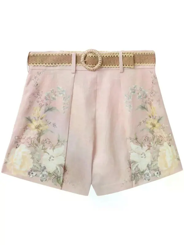 Zimmermann Waverly Floral-print Linen Shorts