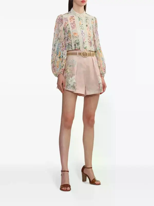 Zimmermann Waverly Floral-print Linen Shorts