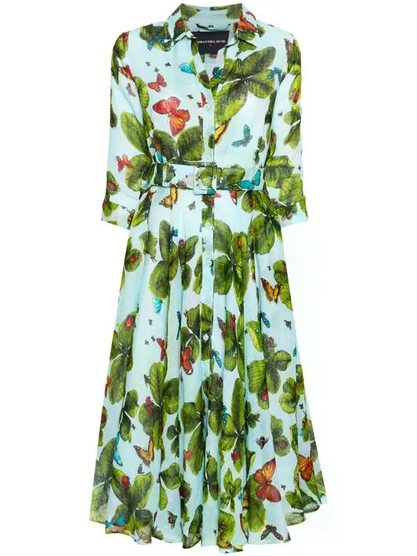 Samantha Sung Aster Clover-print Dress