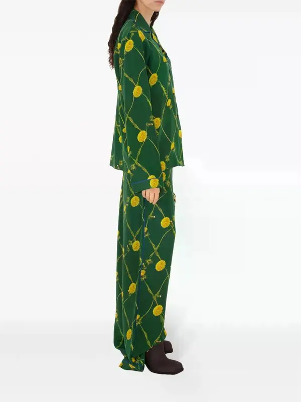 Burberry Floral-print Flared Trousers