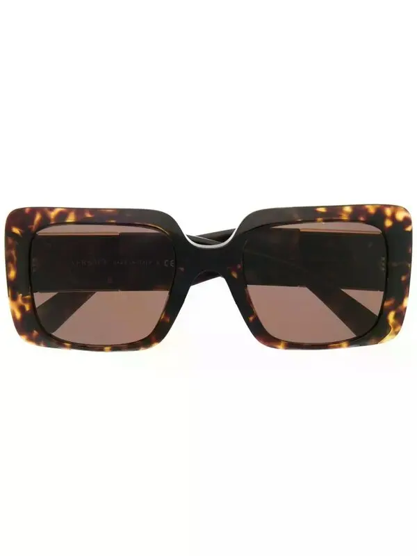 Versace Square-frame Tortoiseshell-effect Sunglasses - Brown
