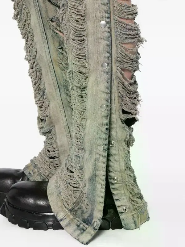 Rick Owens Distressed-effect Wide-leg Trousers
