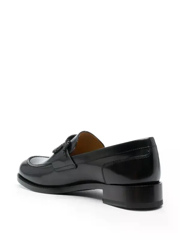 Rene Caovilla Crystal-embellished Leather Loafers