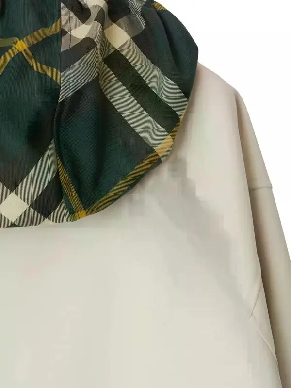 Burberry Checked-hood Gabardine Parka Coat