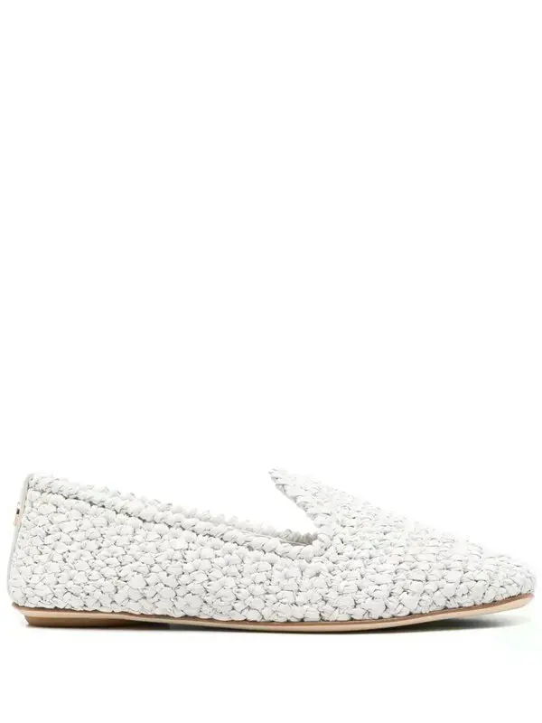 Moncler Woven Design Slippers - White