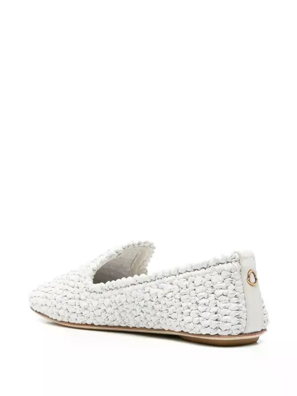 Moncler Woven Design Slippers - White