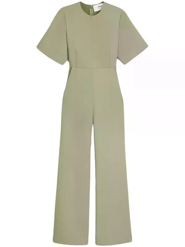 AMI Paris Short-sleeve Wool Jumpsuit - Green
